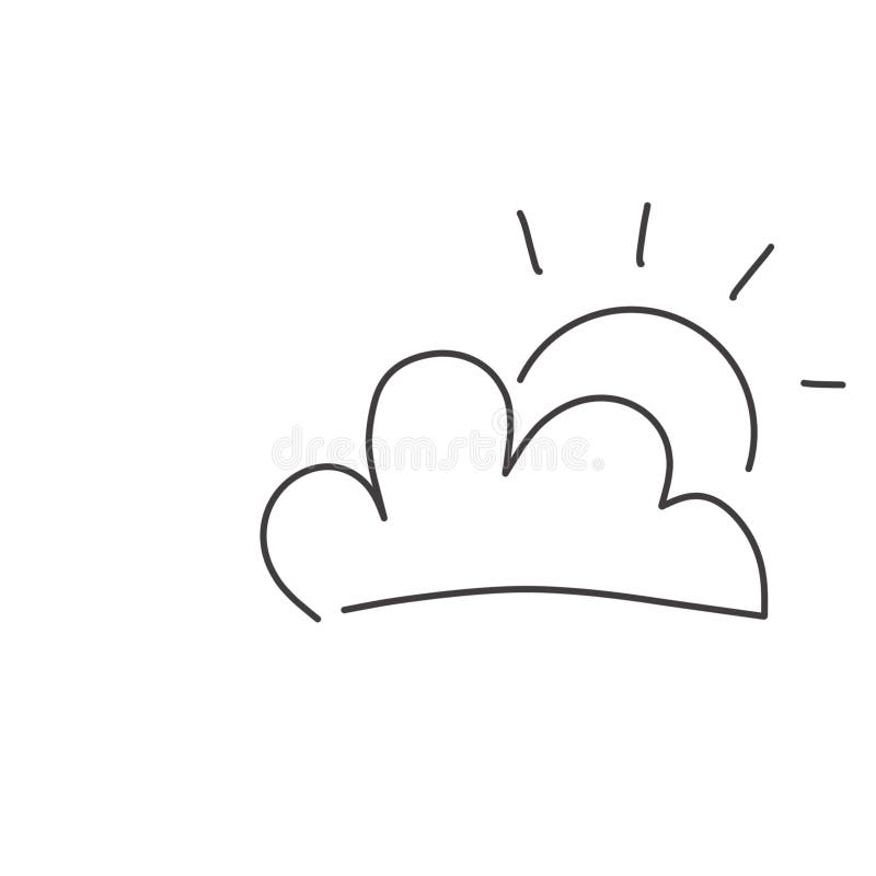 Small Clouds with the Sun Hiding Behind Them Stock Illustration ...