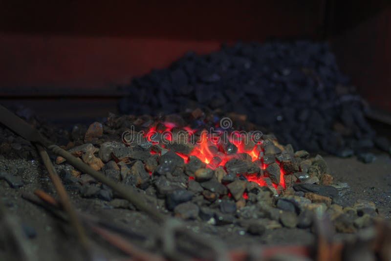 A Small Coal Forge is Ready To Go Stock Photo - Image of flaming ...