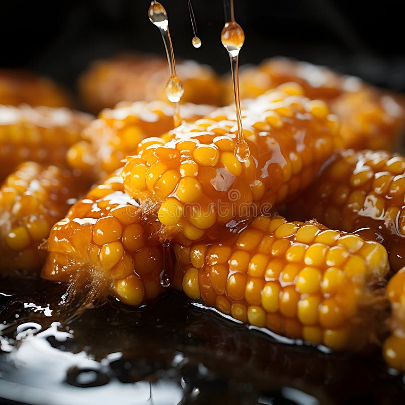 Small Cobs of Corn in Sauce on a Plate. Corn As a Dish of Thanksgiving ...