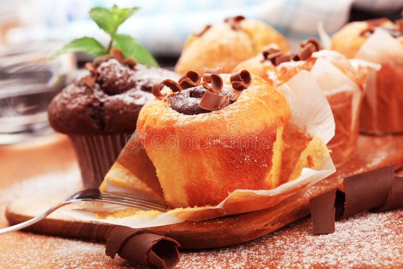 Small coffee cakes stock photo. Image of detail, cupcakes - 12670000