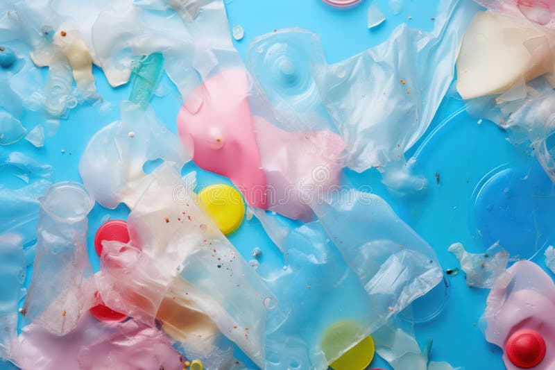 Small Color Microplastics and Plastic Parts Background on Black ...