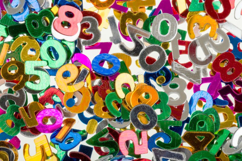 Small Color Numbers Confetti Background Stock Photo - Image of abstract ...