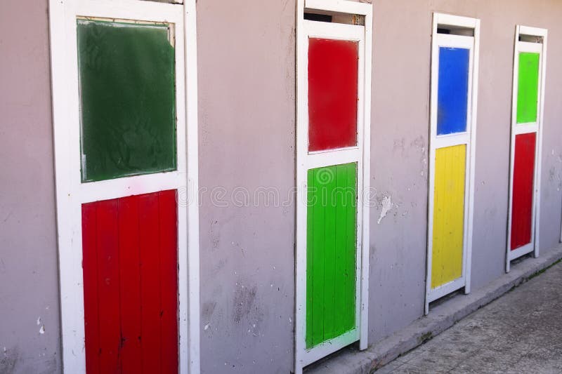 Small Doors of Various Colors Stock Photo - Image of metallic, colorful ...