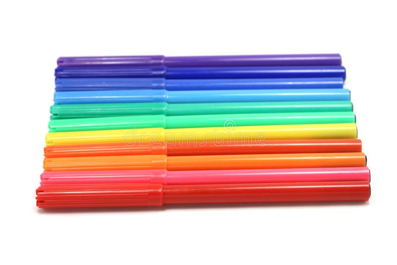 Small Colored Felt-tip Pens Stock Image - Image of green, yellow: 46139313