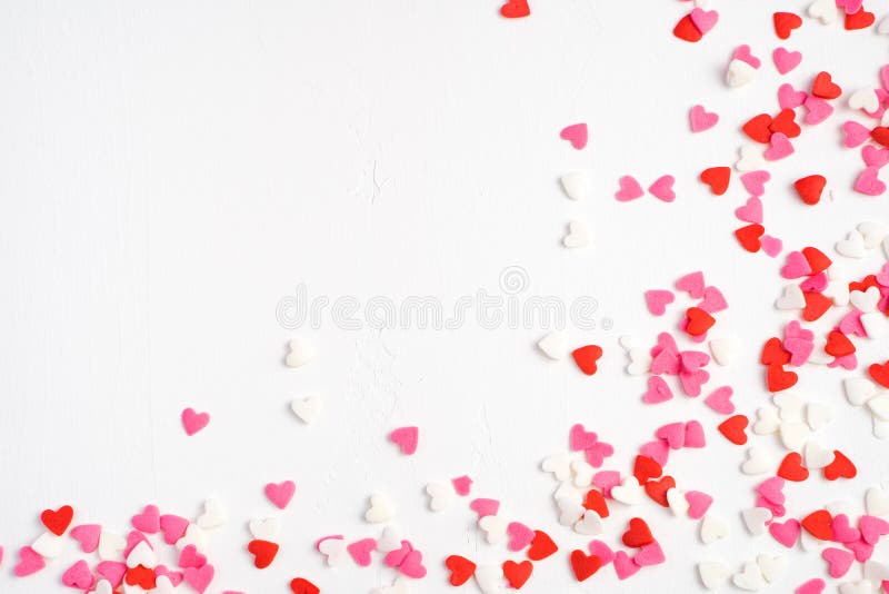 Small Colored Hearts on a Light Background. Stock Photo - Image of ...