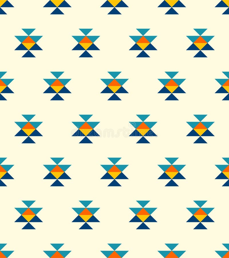 Bohemian Aztec Large Diamonds Orange Pattern Stock Vector ...