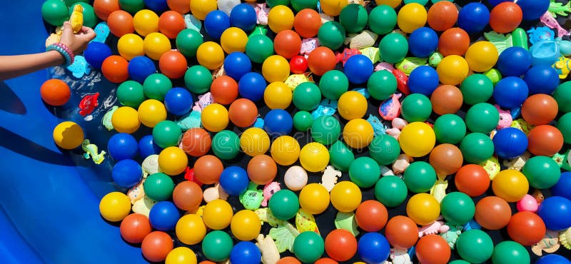 Small Colorful Balls in the Pool of the Children S Park Stock Image ...