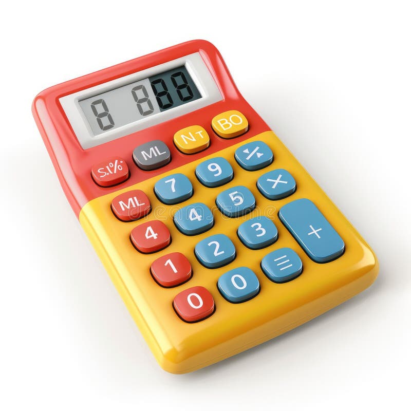 Colorful Plastic Calculator for Math and Finance Stock Illustration ...