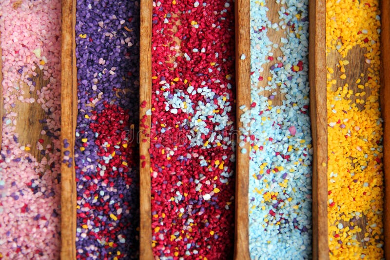 Small Colorful Minerals As Souvenirs, Beads and Stones on Display Stock ...