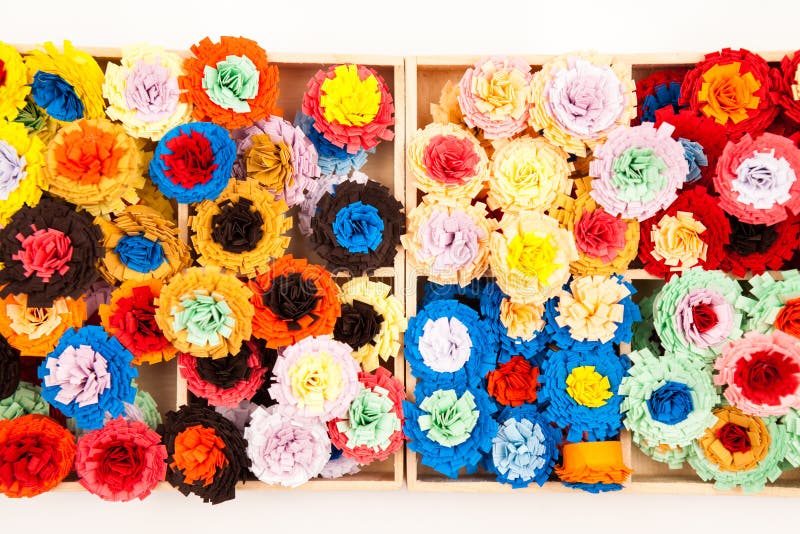 Small, Colorful Paper Flowers Stock Photo - Image of object, flowers ...