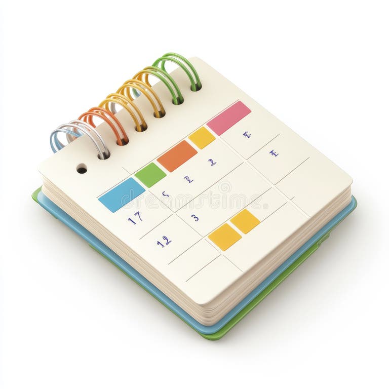 Colorful Spiral Desk Calendar with Blank Pages for Planning Stock ...
