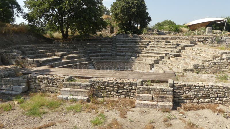 Small Colosseum in Troy, Turkey Stock Image - Image of wall, historic ...