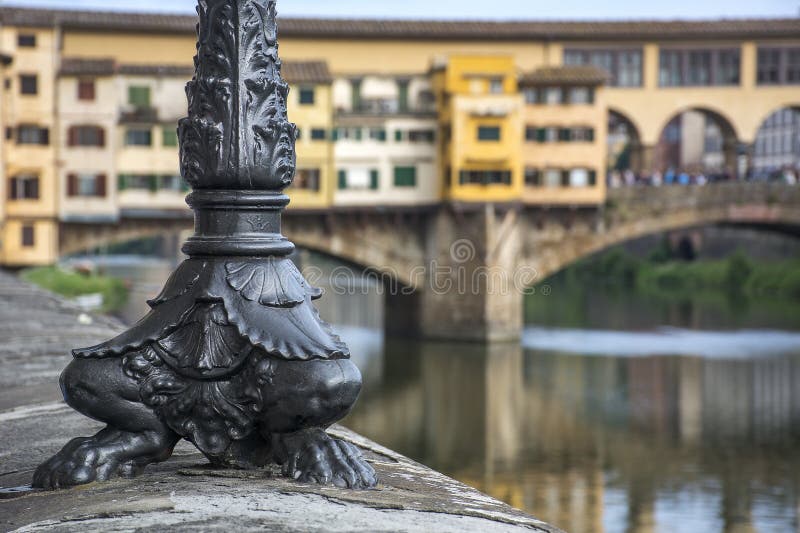 Small Column Near the Bridge on the River Stock Image - Image of bridge ...