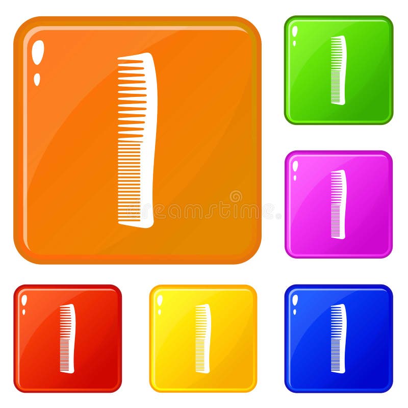 Comb Icons Set, Cartoon Style Stock Vector - Illustration of emblem ...