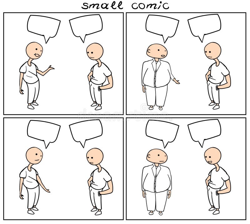 A Small Comic Consists of Four Windows. Stock Vector - Illustration of ...