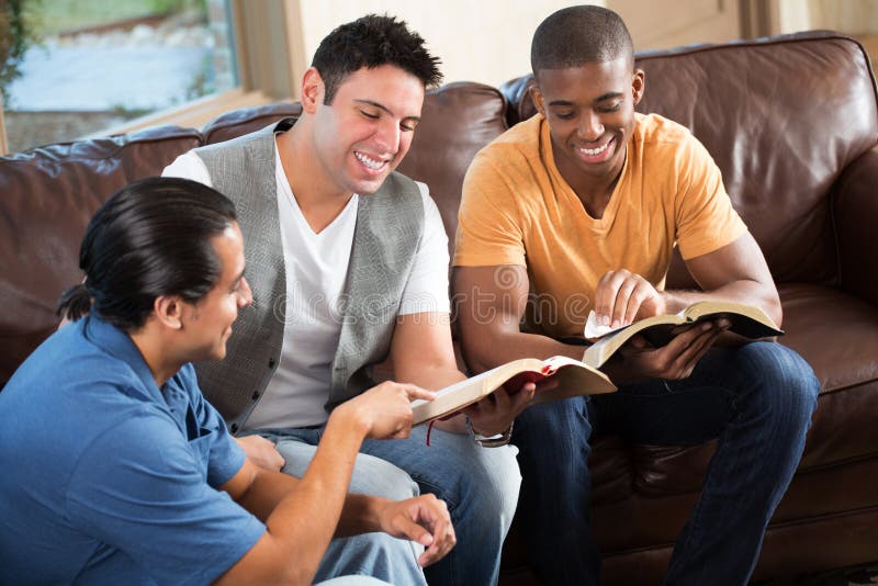 Small Community Group of Men. Stock Image - Image of bible, indoors ...
