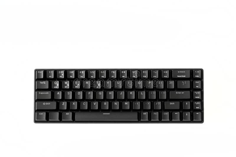 Small Compact Black Gaming Computer Keyboard on a White Background ...