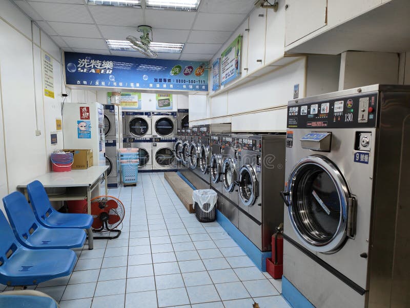 Small Compact Self Serve Laundry Shop Editorial Stock Image - Image of ...