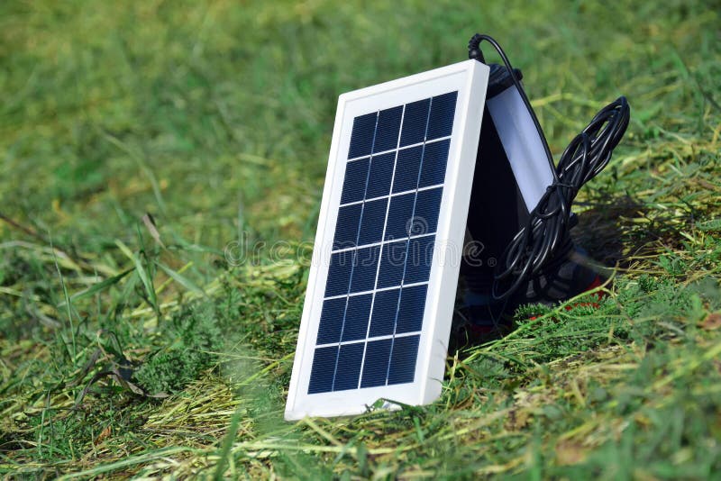 The Small Compact Solar Battery for Tourism. Stock Image - Image of ...
