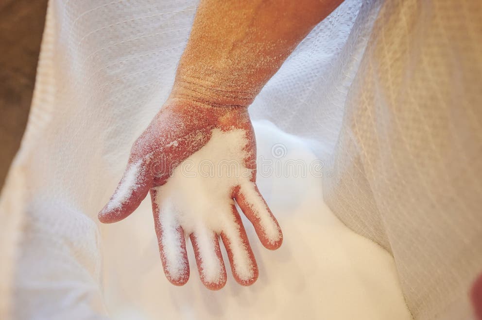 Small Compound in Hand Palm Stock Photo - Image of instant, open: 246757972