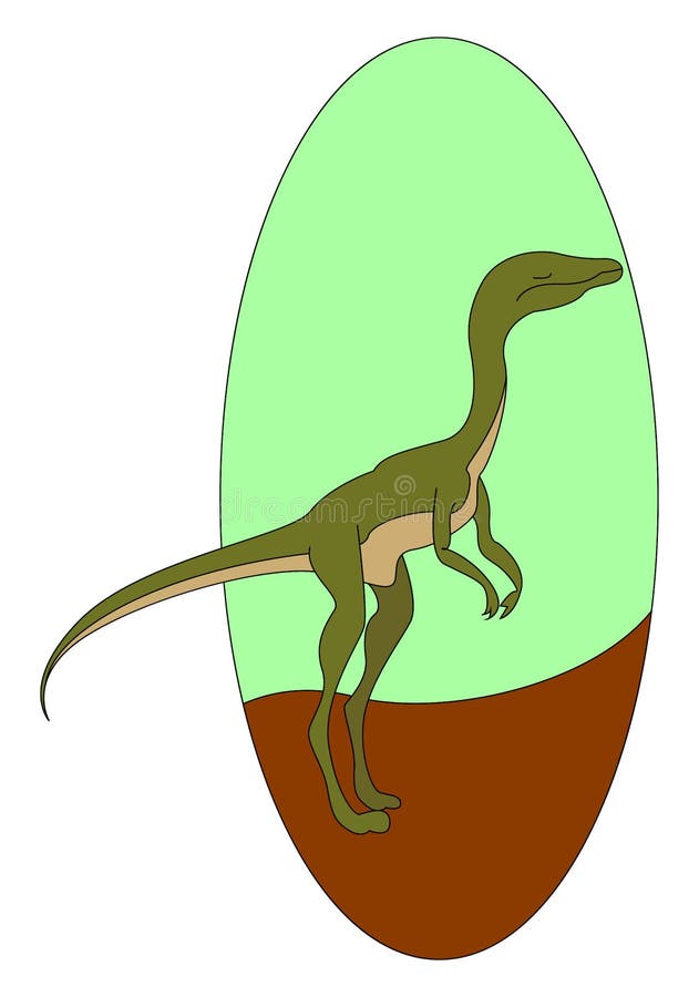 Compsognathus Dinosaur Vector. Stock Vector - Illustration of ancient ...