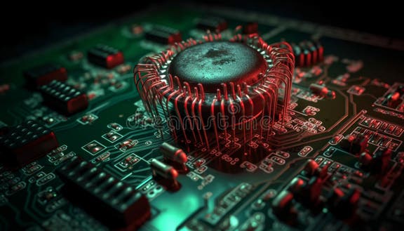 Small Computer Chip on Circuit Board Shows Complexity of Technology ...