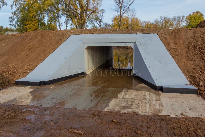 Small Concrete Bridge Across the Road. a Bridge Across a Road for a ...