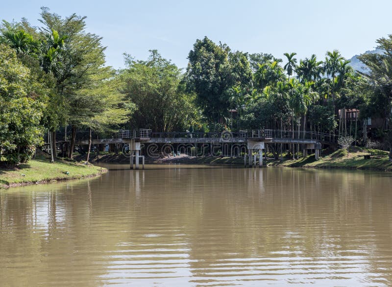 Small Concrete Bridge Which Overing the Reservoir. Stock Image - Image ...