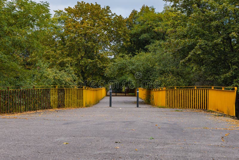 Small Concrete Bridge and Stream in Fall Stock Image - Image of color ...