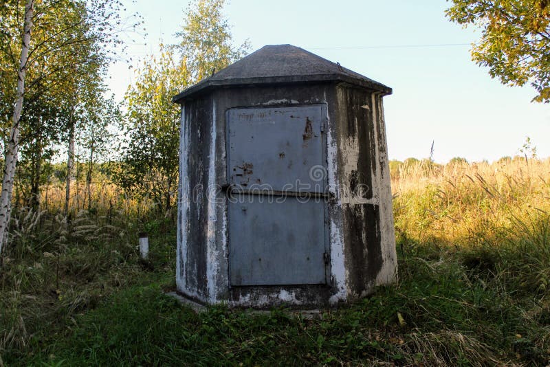 A Small Concrete Structure for Servicing the Gas Main Stock Photo ...