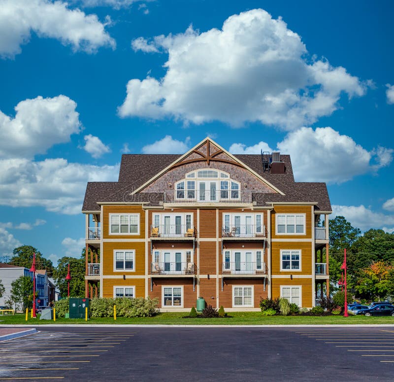 Small Condo Building Under Nice Skies Stock Image - Image of ...