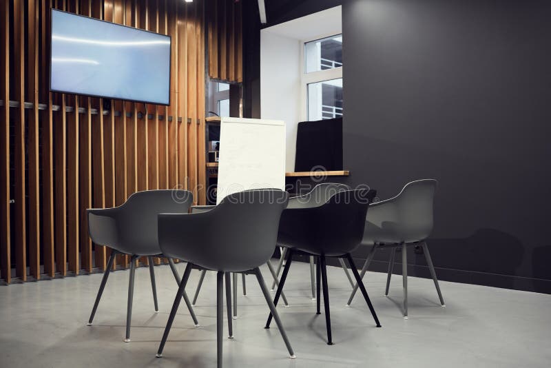 Small Conference Room with Plasma Screen Stock Photo - Image of table ...