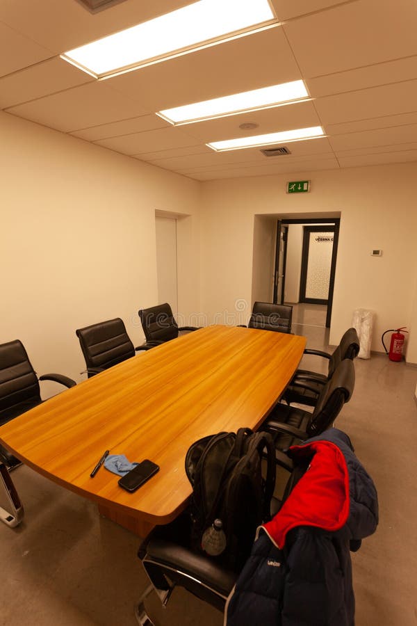 A Small Conference Room without Windows Stock Image - Image of ...