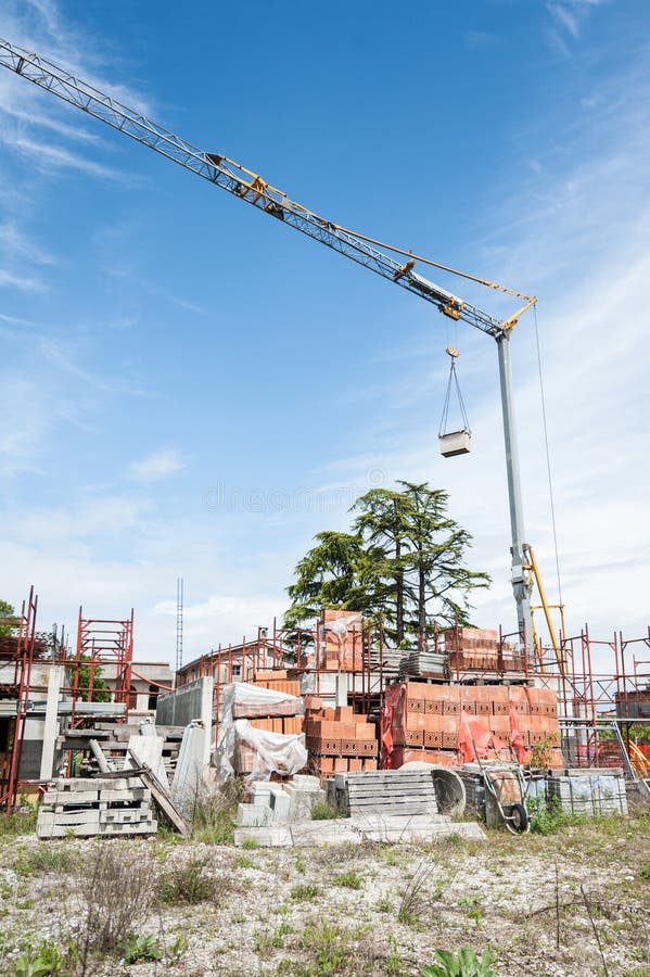 Small Construction Site with Houses Under Construction. Stock Photo ...