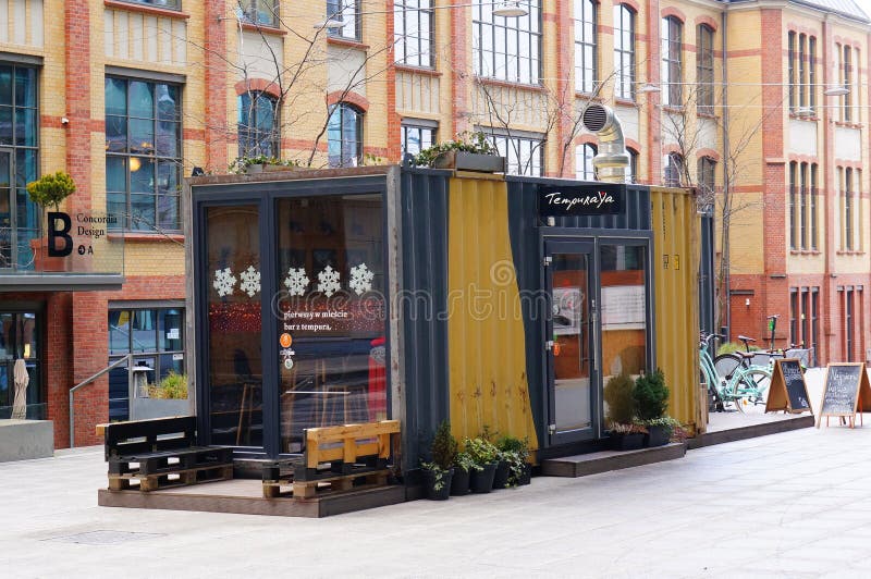 Small container cafe editorial photo. Image of place - 171692251