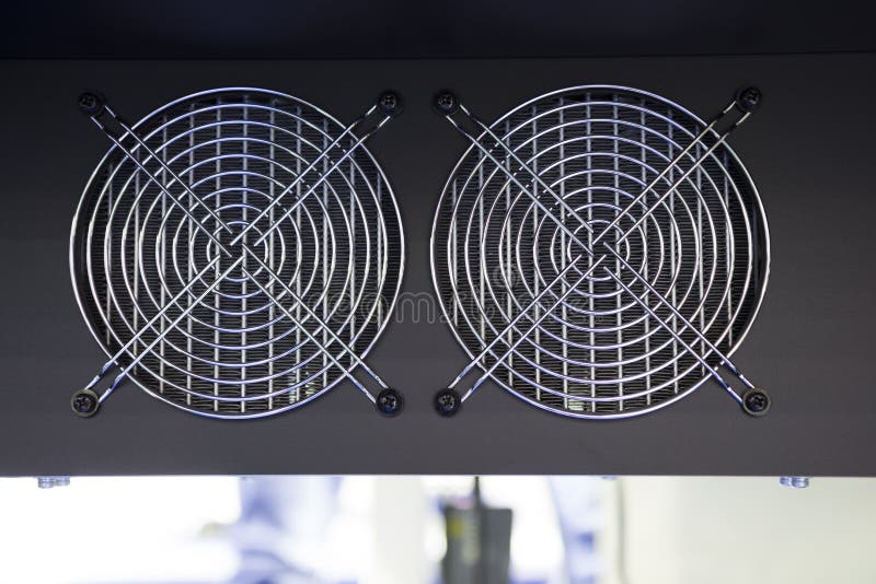 Small Cooling Fan in an Industrial Printer Stock Photo - Image of heat ...