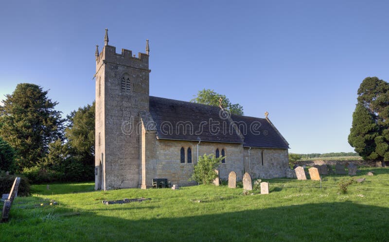 Small Cotswold church stock photo. Image of blue, cutsdean - 35324182