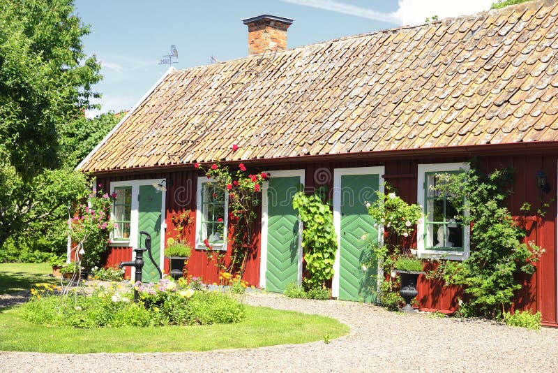 Small Countryside House in Vadstena - Sweden Stock Photo - Image of ...