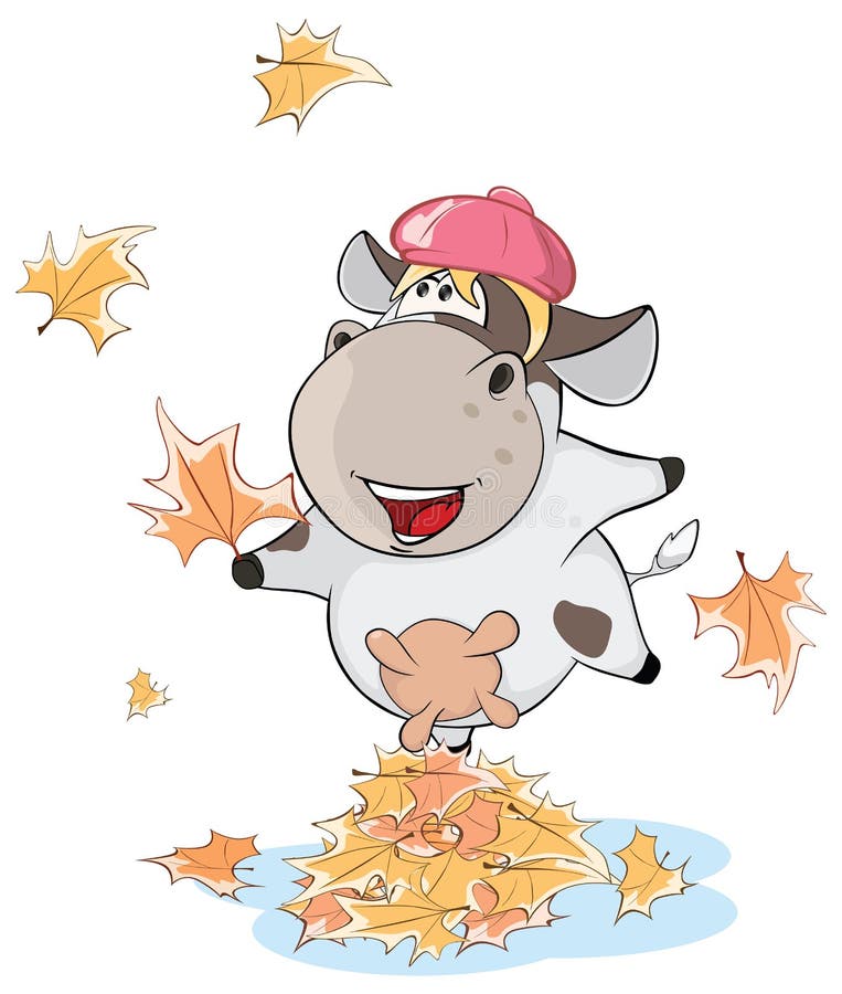 A small cow. Cartoon stock vector. Illustration of animal - 68585592