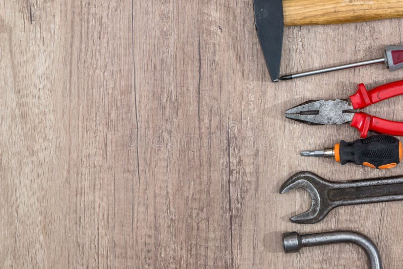 Small Craft, Work Tools on Desk. Stock Photo - Image of hammer, drill ...