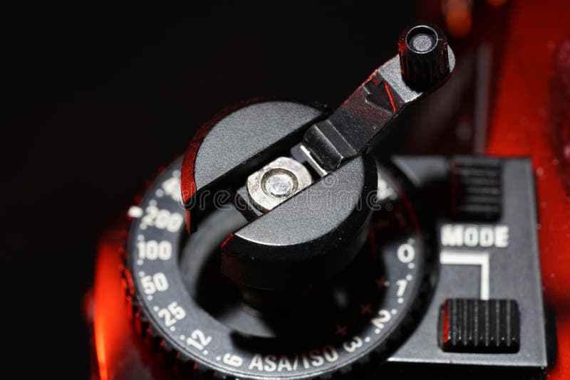 Small Crank for Film Transport Photographed on an Old Camera in the ...