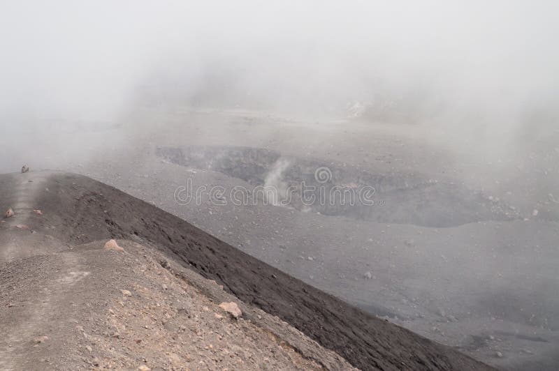 Small Crater of Volcano Merapi in Clouds Stock Photo - Image of ...