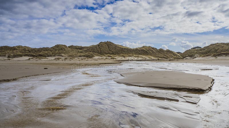 Small Creek on a Beach in LÃ¸kken, North Denmark Stock Image - Image of ...