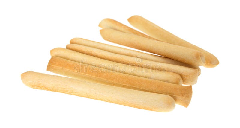 Small Crunchy Breadsticks on a White Background Stock Image - Image of ...