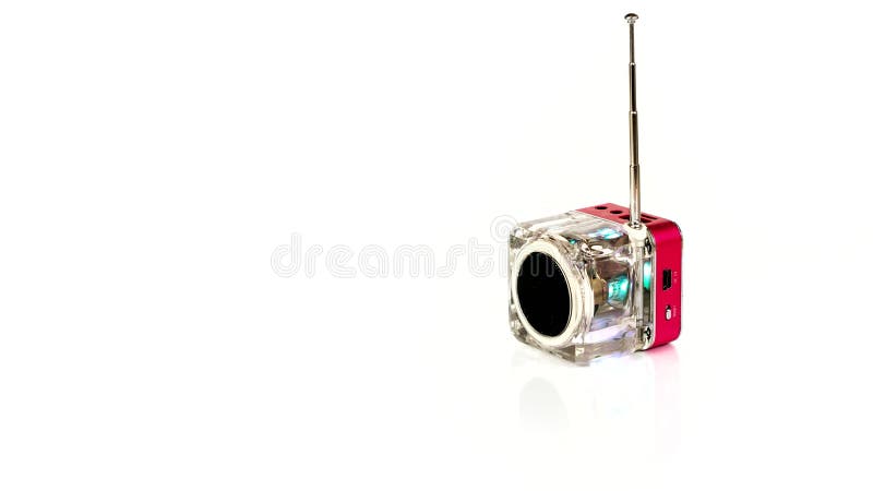 A Small Cube-shaped Radio Turns on, Shimmering with Multi-colored ...