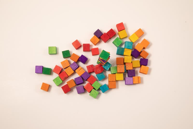 Small Cubes in Different Colors on a White Background Using in ...