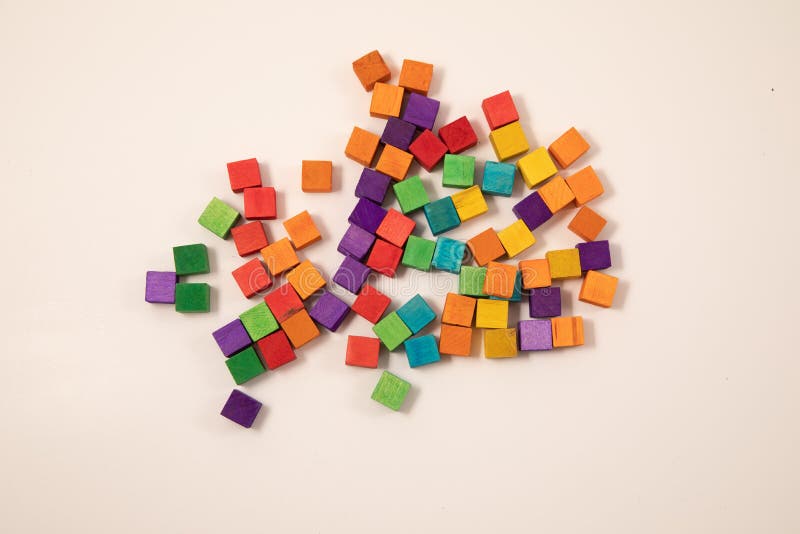 Small Cubes in Different Colors on a White Background Using in ...