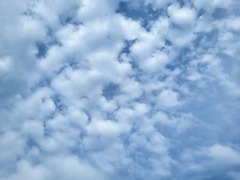 Small Cumulus White Clouds in a Blue Sky on a Clear, Warm Day Stock ...