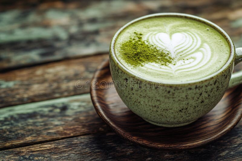 A Small Cup of Green Tea Sits on a Saucer, Ready for a Refreshing Break ...
