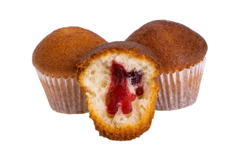 Small Cupcake with Jam Isolated Stock Image - Image of fresh, cooking ...